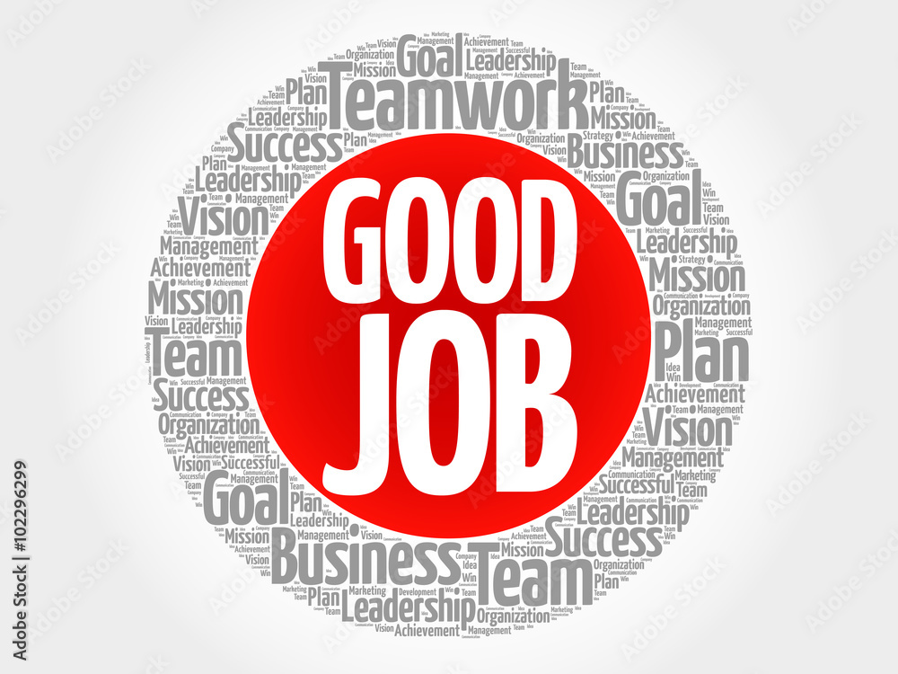 Good Job circle word cloud, business concept Stock Vector | Adobe Stock