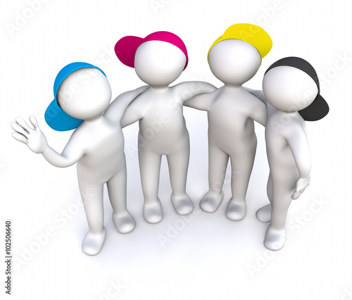 3D Man CMYK group Stock Illustration | Adobe Stock