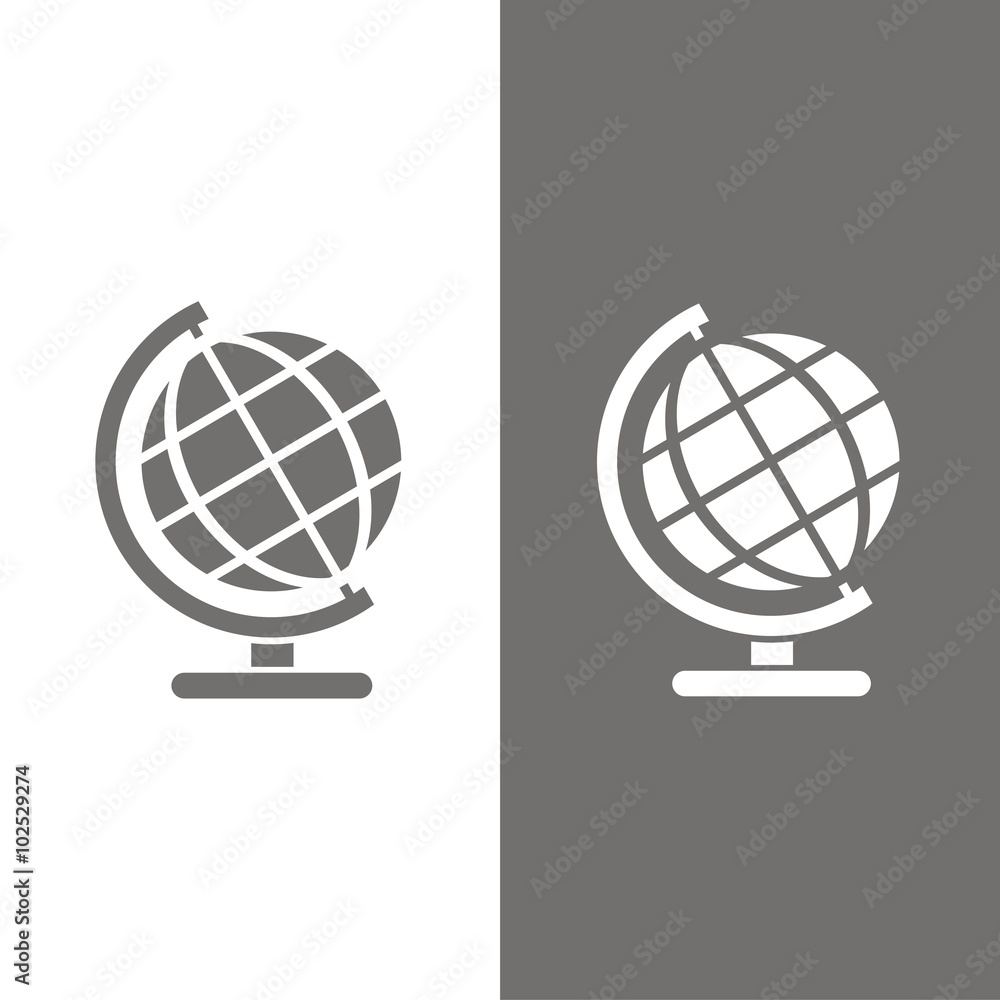 Icono del globo mundial. Planeta tierra. Globo escolar. Mapa del mundo ...
