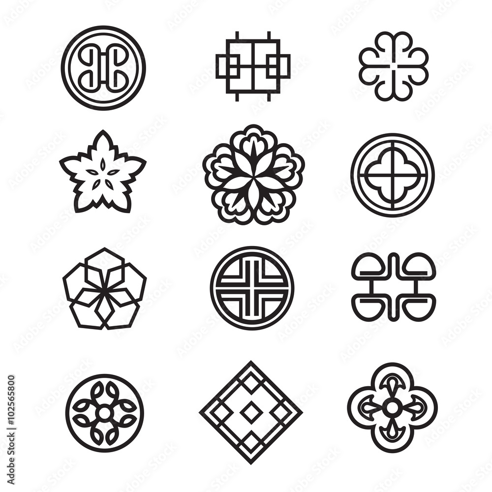 Korean traditional symbol vector image Stock Vector | Adobe Stock