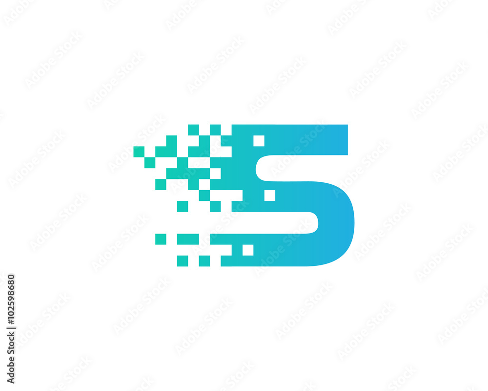 Letter S Pixel Motion Logo Design Template Stock Vector | Adobe Stock