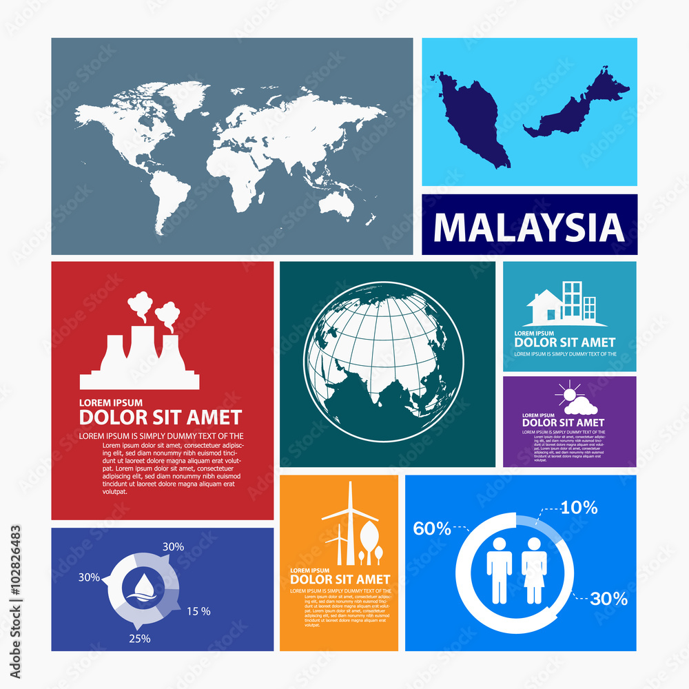 Stock-Vektorgrafik „malaysia map infographic“ | Adobe Stock