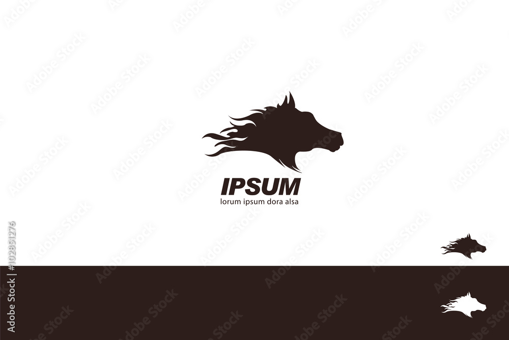 Horse Head Silhouette Symbol Branding Template Stock Vector | Adobe Stock
