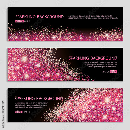 Pink and red banner on glitter background Stock Vector | Adobe Stock