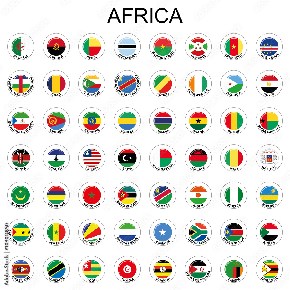 Africa - Flags/ Vector illustration EPS10. Flags of African countries ...