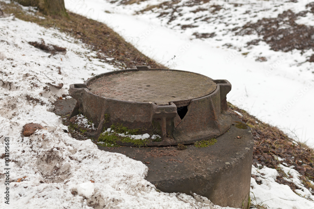 Old hatch. The picture was taken with limited depth of field. In the ...