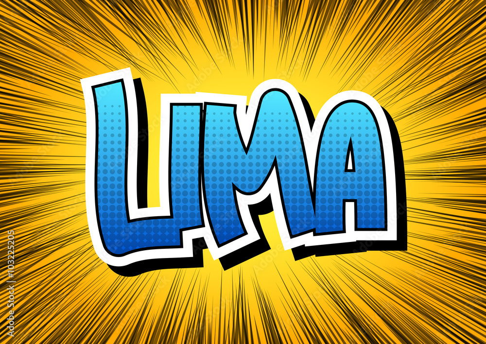 Lima - Comic book style word. Stock Vector | Adobe Stock