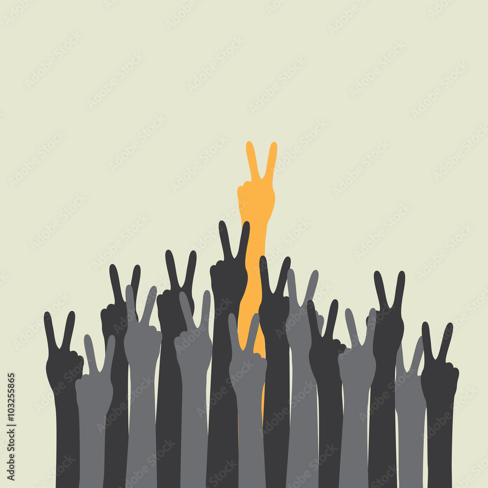 Victory Hands Stock Vector | Adobe Stock