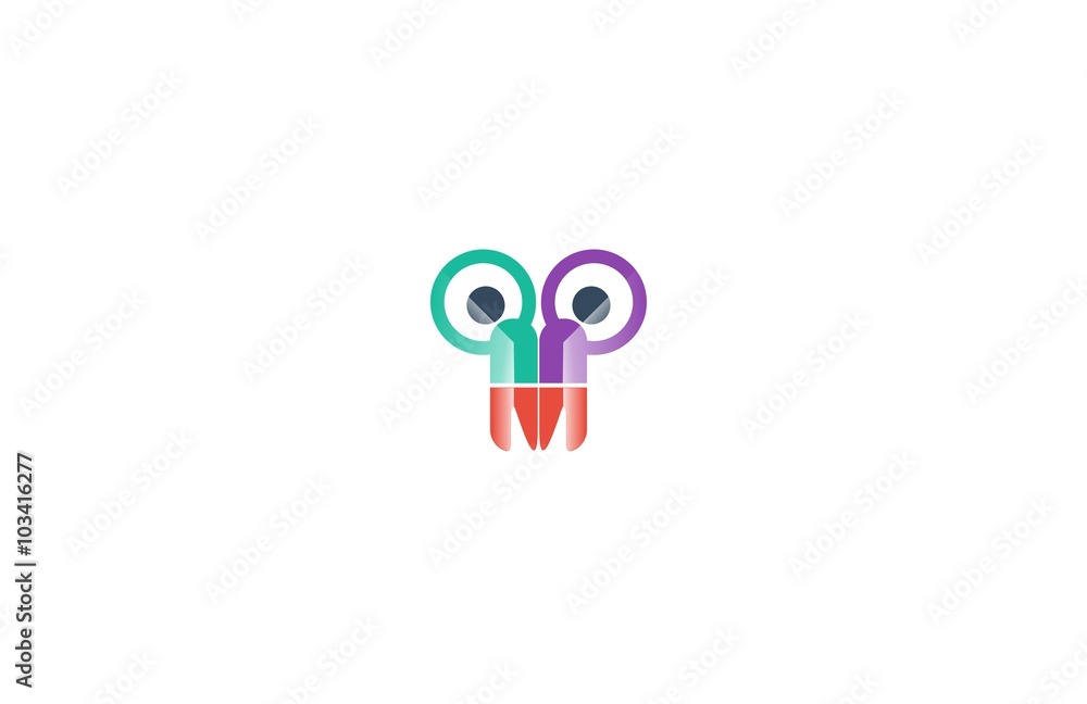 letter m human logo Stock Vector | Adobe Stock