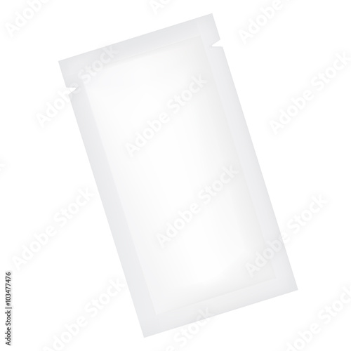VECTOR PACKAGING: White gray rectangle sachet foil packet on isolated ...