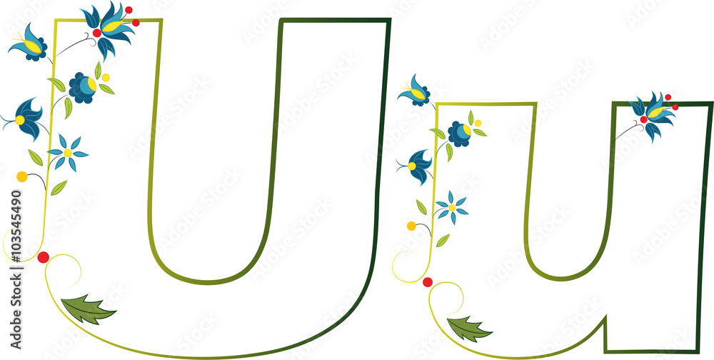 Litera u - haft kaszubski Stock Vector | Adobe Stock
