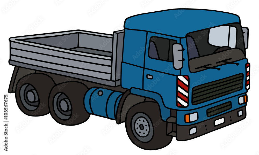 Blue truck / Hand drawing, vector illustration Stock Vector | Adobe Stock