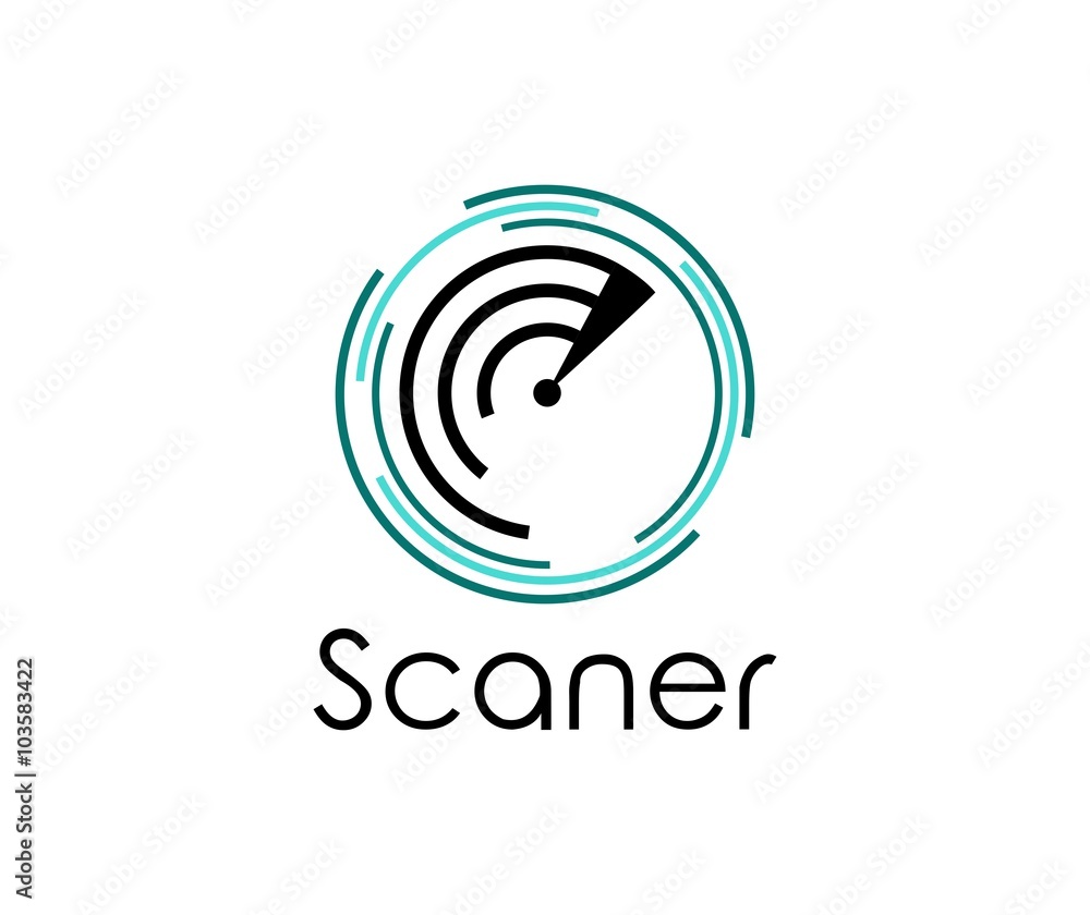 Scanner logo Stock Vector | Adobe Stock