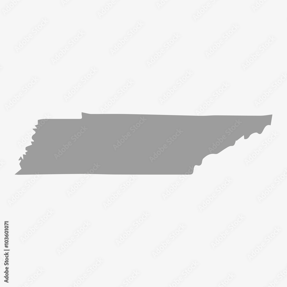 Map of Tennessee State in gray on a white background Stock Vector ...
