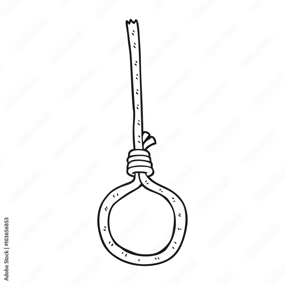 black and white cartoon noose Stock Vector | Adobe Stock
