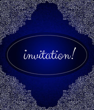Blue Invitation Card Frame Free Stock Photo - Public Domain Pictures