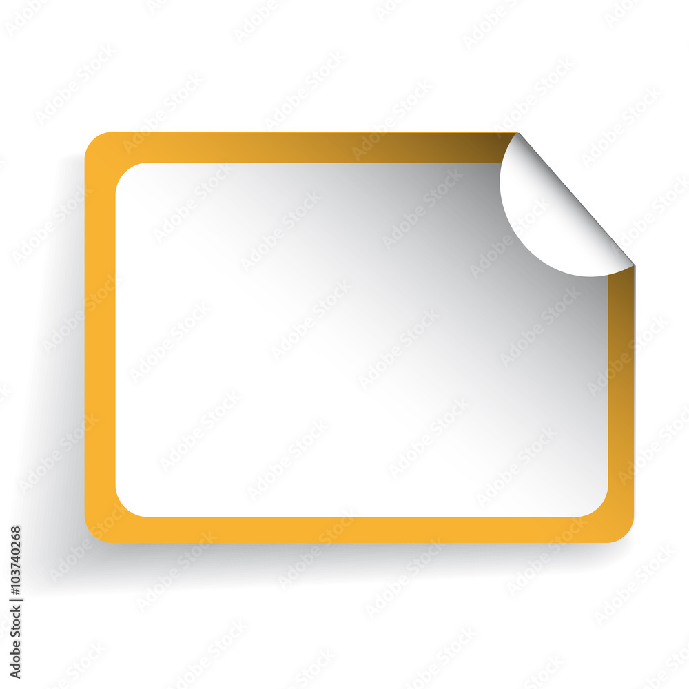 Blank sticker vector yellow Stock Vector | Adobe Stock