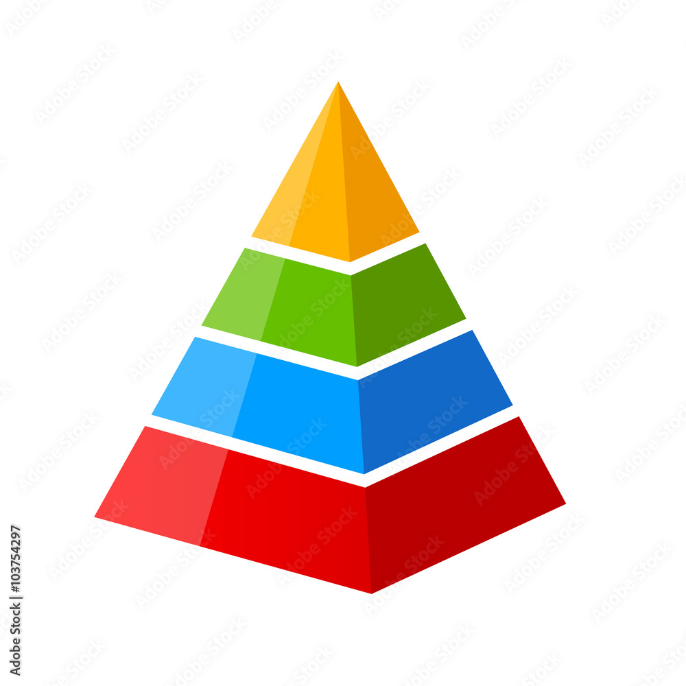 Four part layered pyramid Stock Vector | Adobe Stock