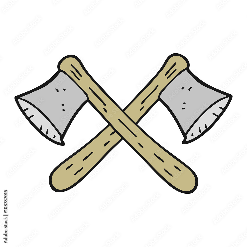 cartoon crossed axes Stock Vector | Adobe Stock