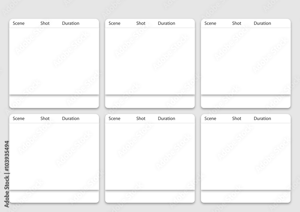 6 frame Animation Storyboard template Stock Vector | Adobe Stock