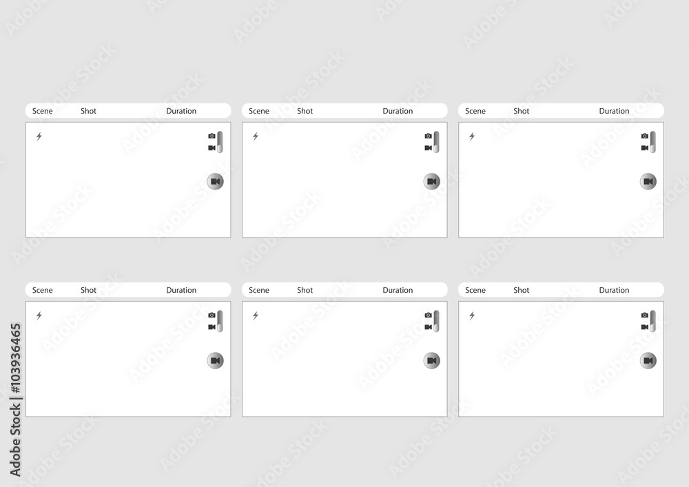mobile phone camera 6 frame storyboard template Stock Vector | Adobe Stock