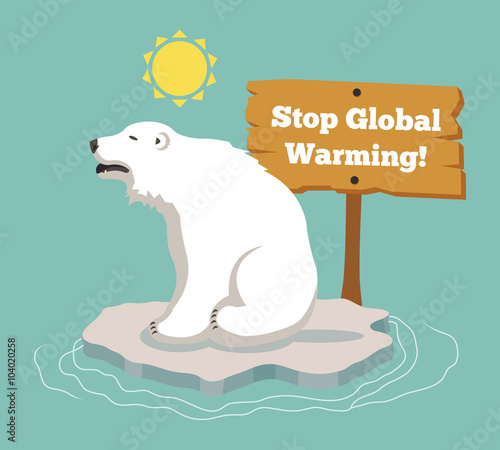 Stop global warming. Vector flat illustration Stock Vector | Adobe Stock