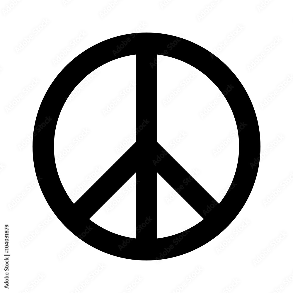 Peace sign flat icon for apps and websites Stock Vector | Adobe Stock