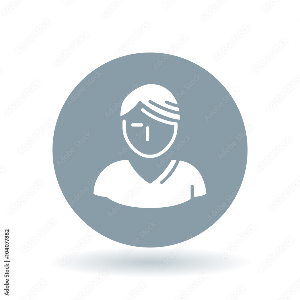 Male portrait icon. Profile sign. Avatar symbol. White male profile ...