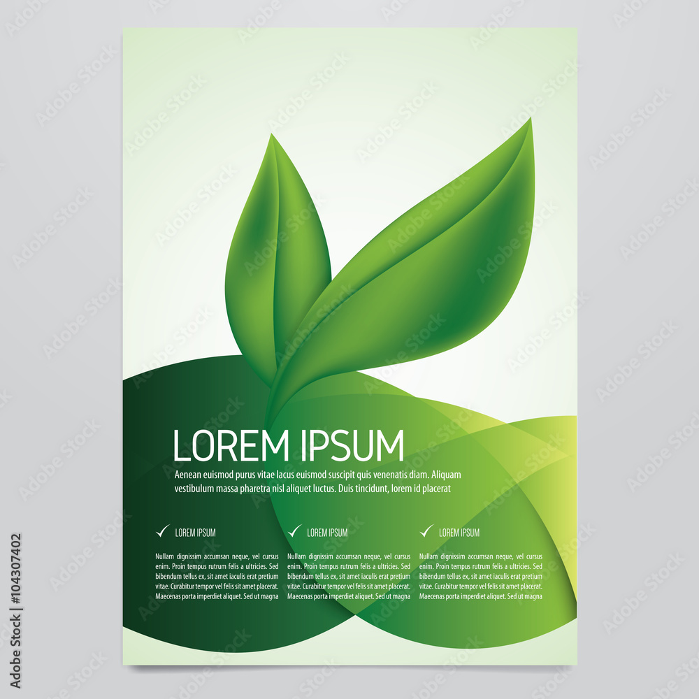 Vector eco flyer, poster, brochure, magazine cover template. Modern ...