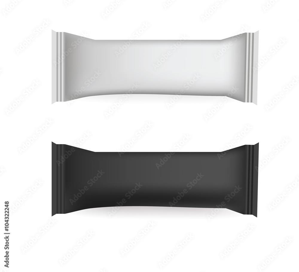 Vector White and Black Blank Food Packaging For Biscuit, Wafer ...