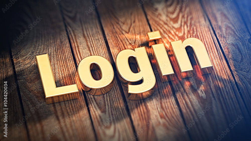 Word Login on wood planks Stock Illustration | Adobe Stock