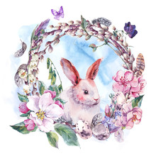 Bunny Rabbit Easter Wreath Free Stock Photo - Public Domain Pictures
