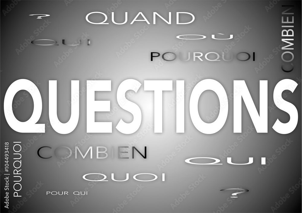 Illustration Stock questions nuage de mots | Adobe Stock
