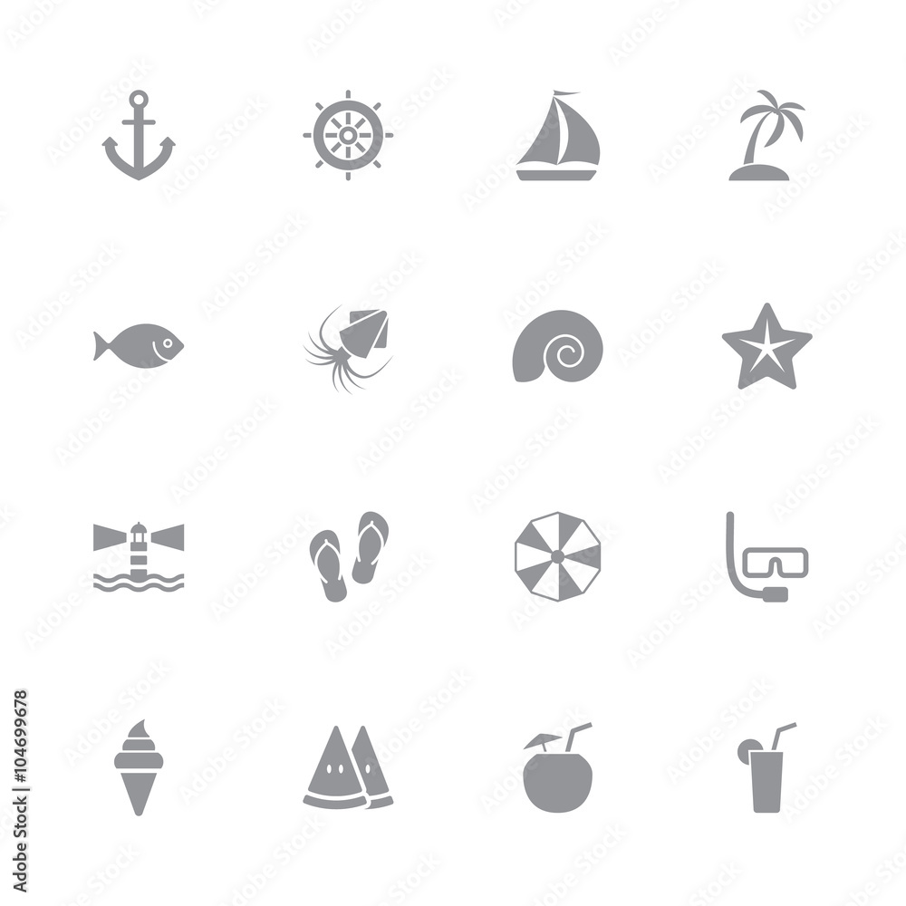 gray simple flat icon set 9 for web design, user interface (UI), infographic and mobile ...