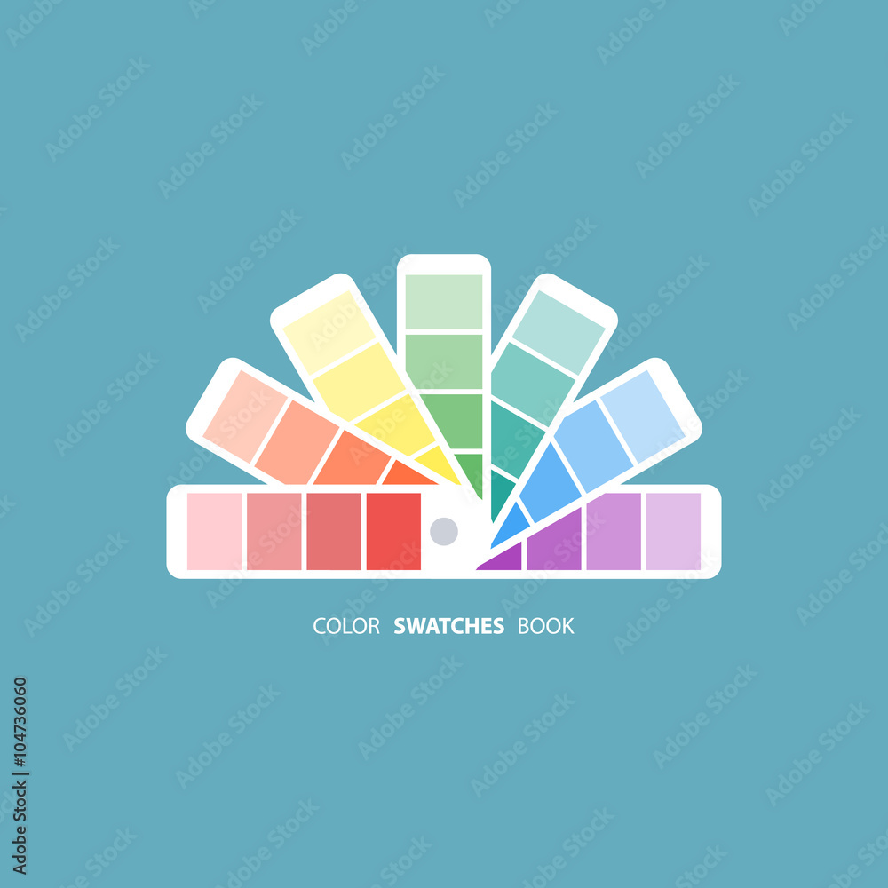 Color swatches book. Color palette guide. Color swatch icon. Color ...