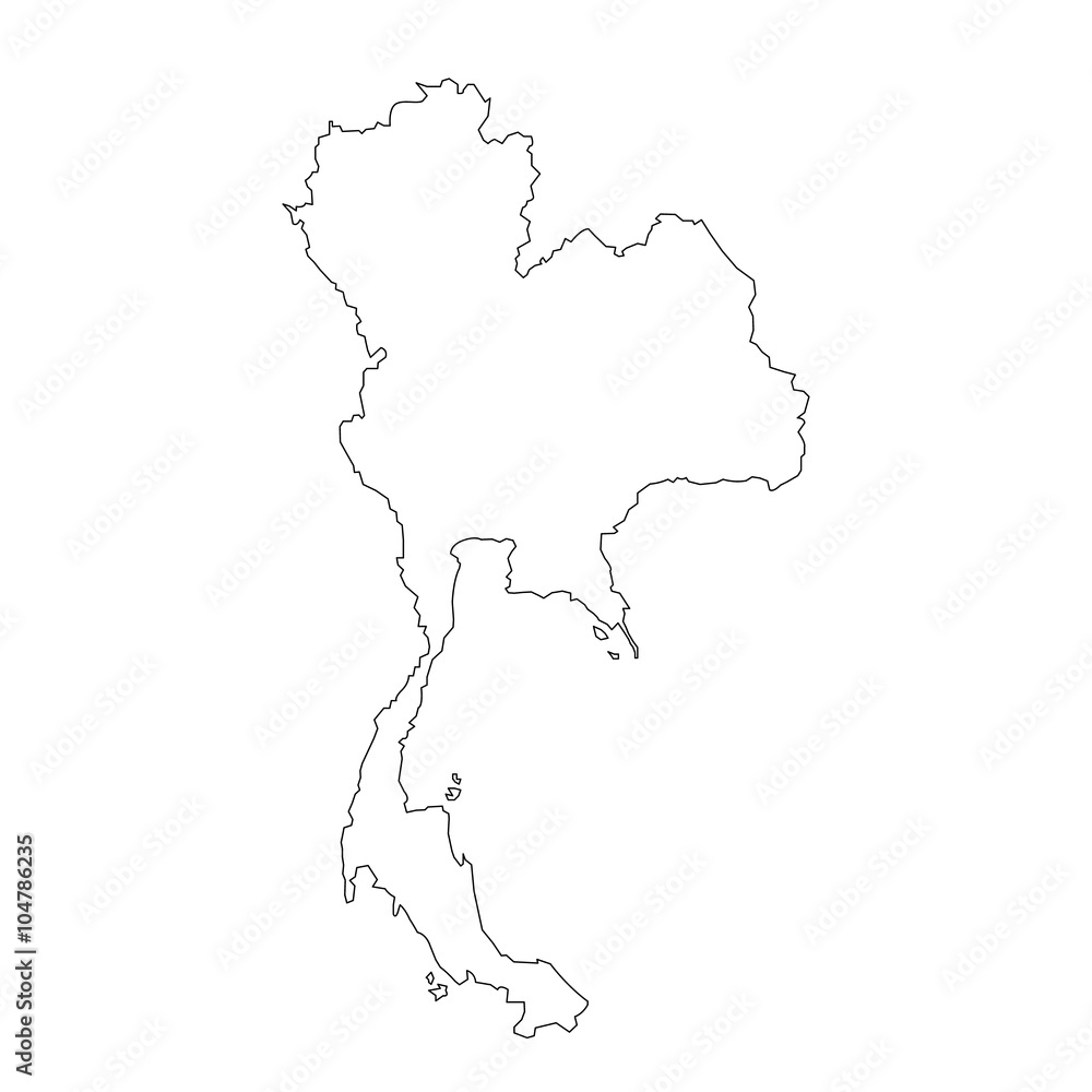 vector map of thailand Stock Illustration | Adobe Stock