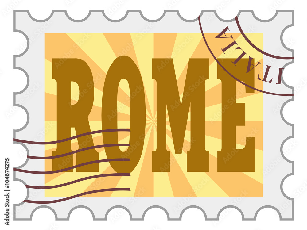 vector, post stamp of Rome Stock Vector | Adobe Stock