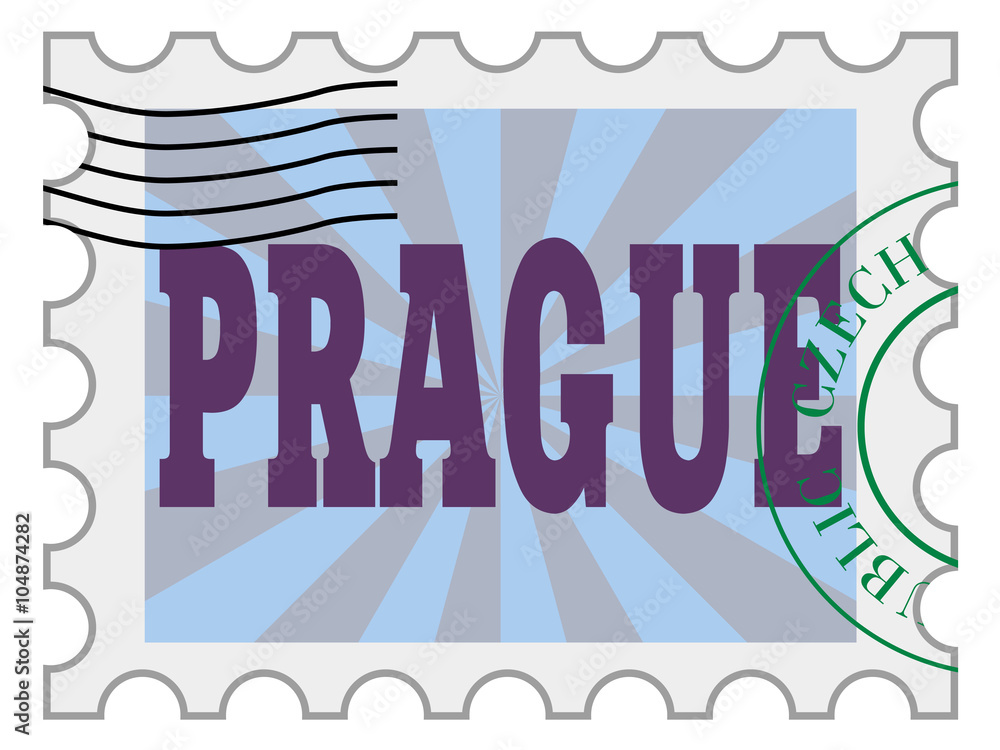 vector, post stamp of Prague Stock Vector | Adobe Stock