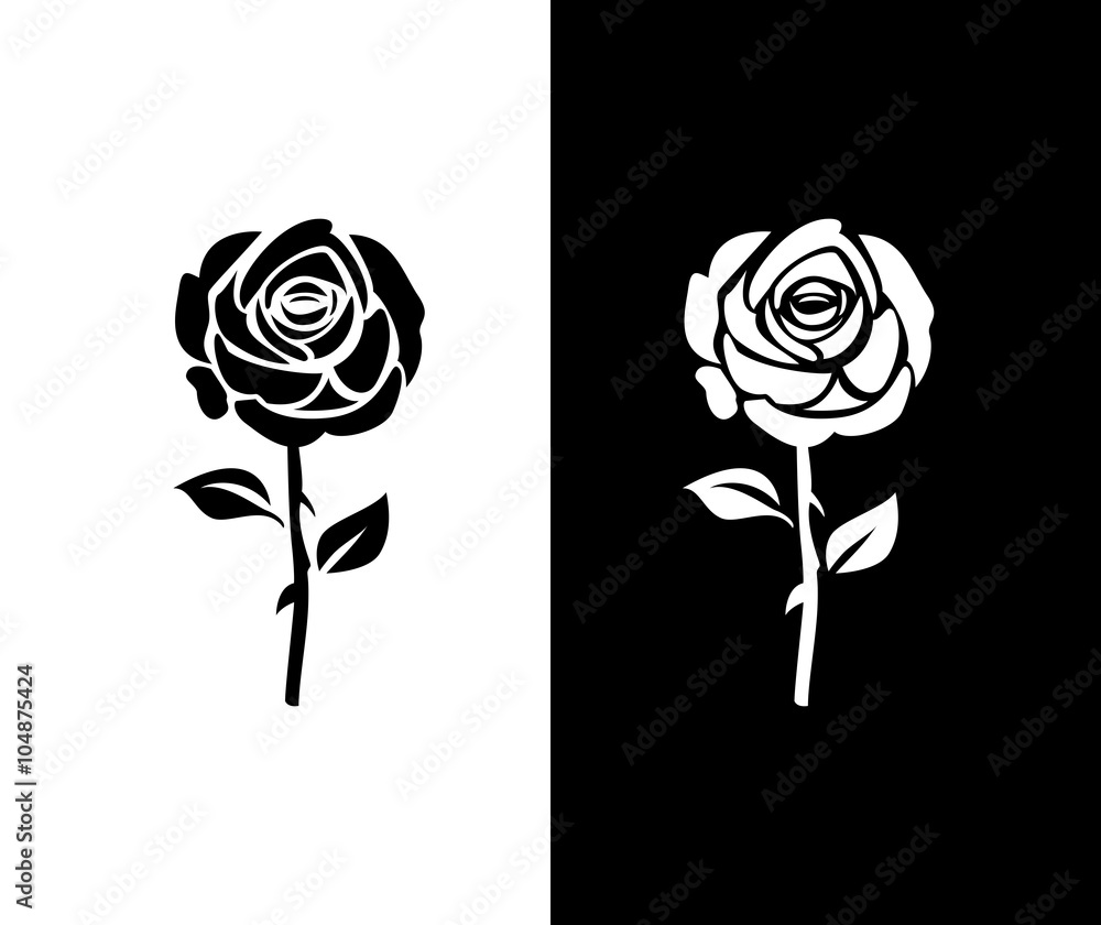 Vector de Stock Black rose logo | Adobe Stock