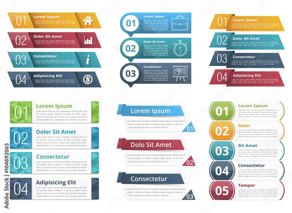 Infographic Templates with Numbers Stock Vector | Adobe Stock