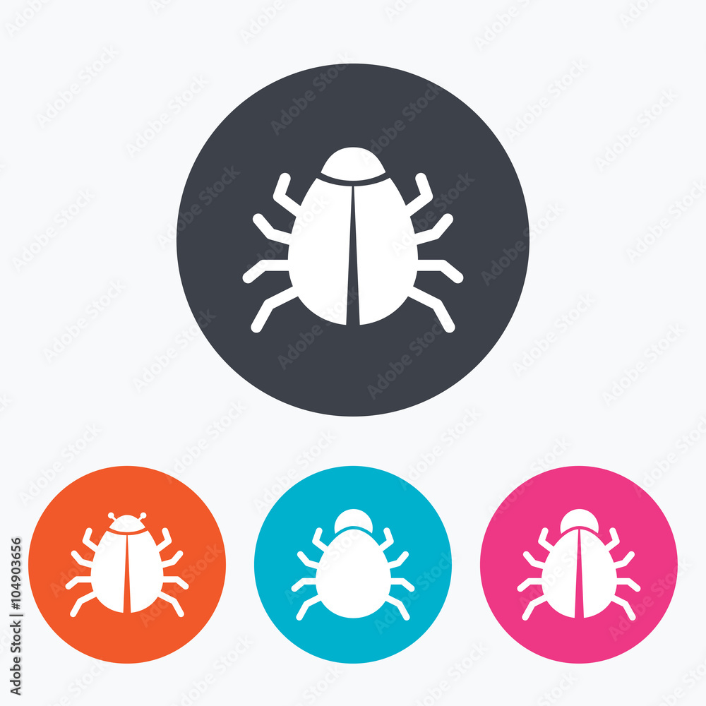 Bugs signs. Virus software error icons. Stock Vector | Adobe Stock