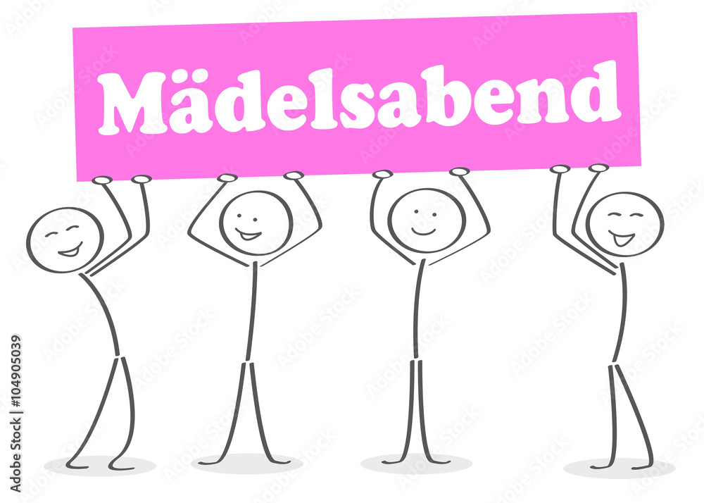 Strichmännchen freuen sich auf den Mädelsabend Stock Vector | Adobe Stock