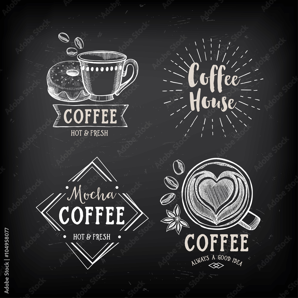 Coffee restaurant cafe badges, template design. Stock Vector | Adobe Stock