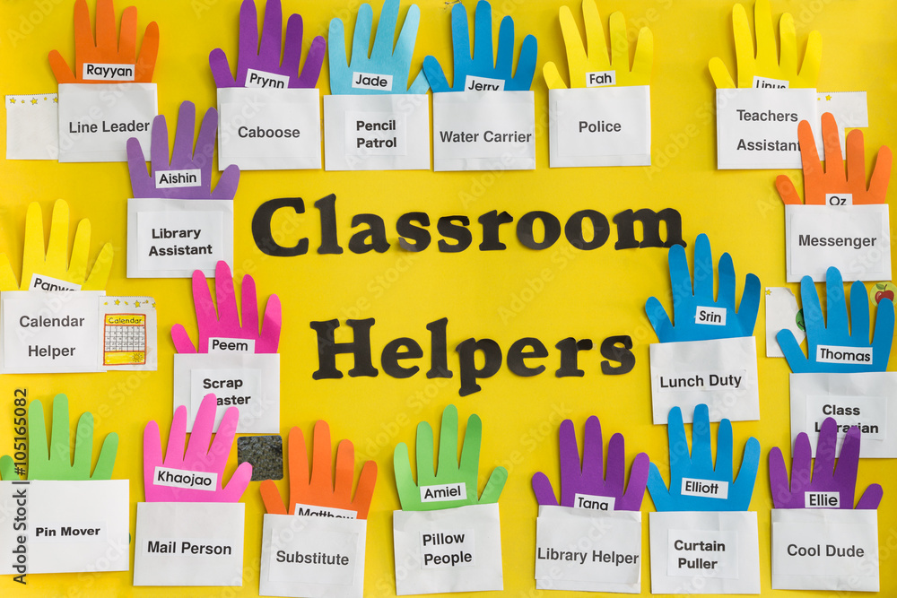 Classroom Helpers sign Stock Photo | Adobe Stock