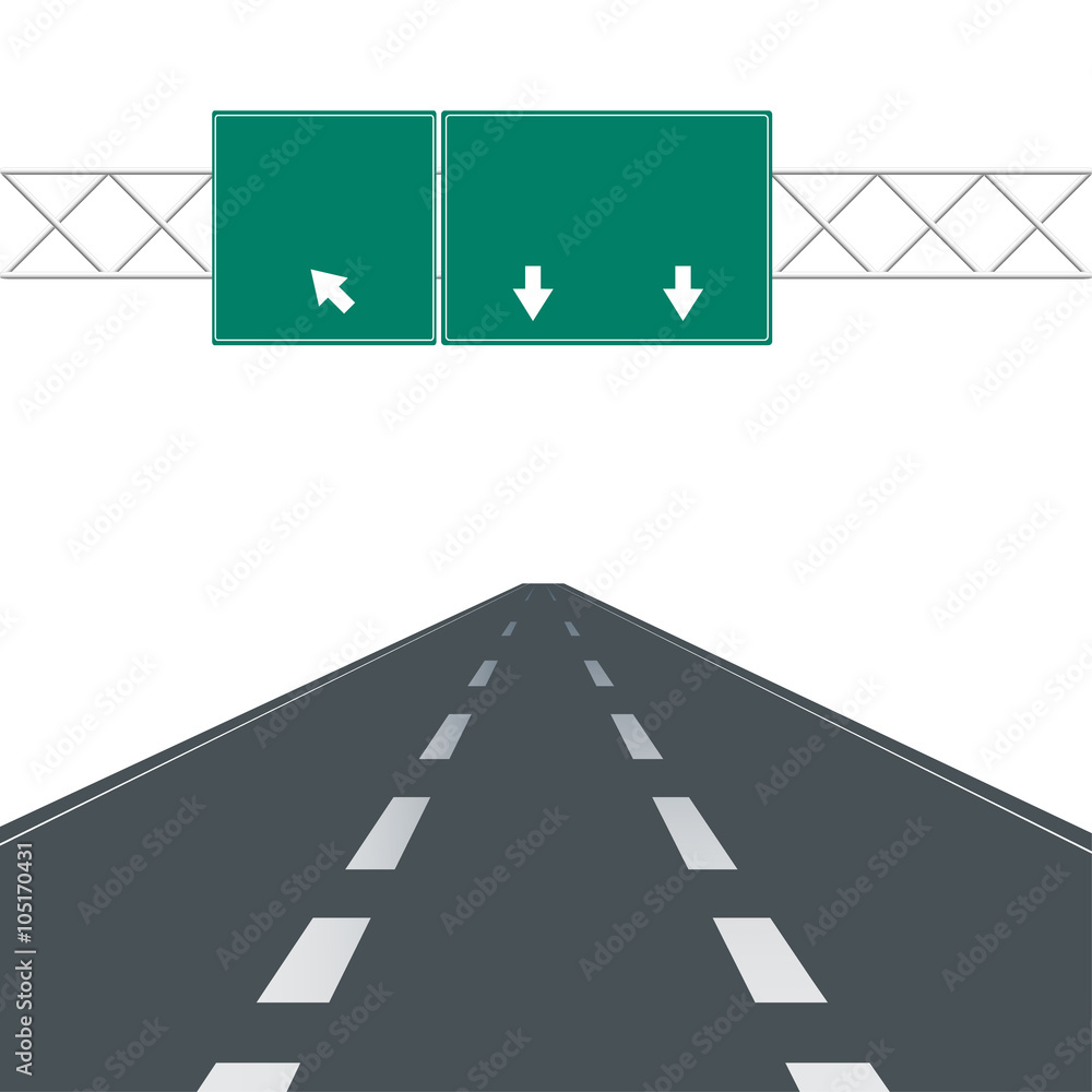 Blank highway road signs. Stock Vector | Adobe Stock