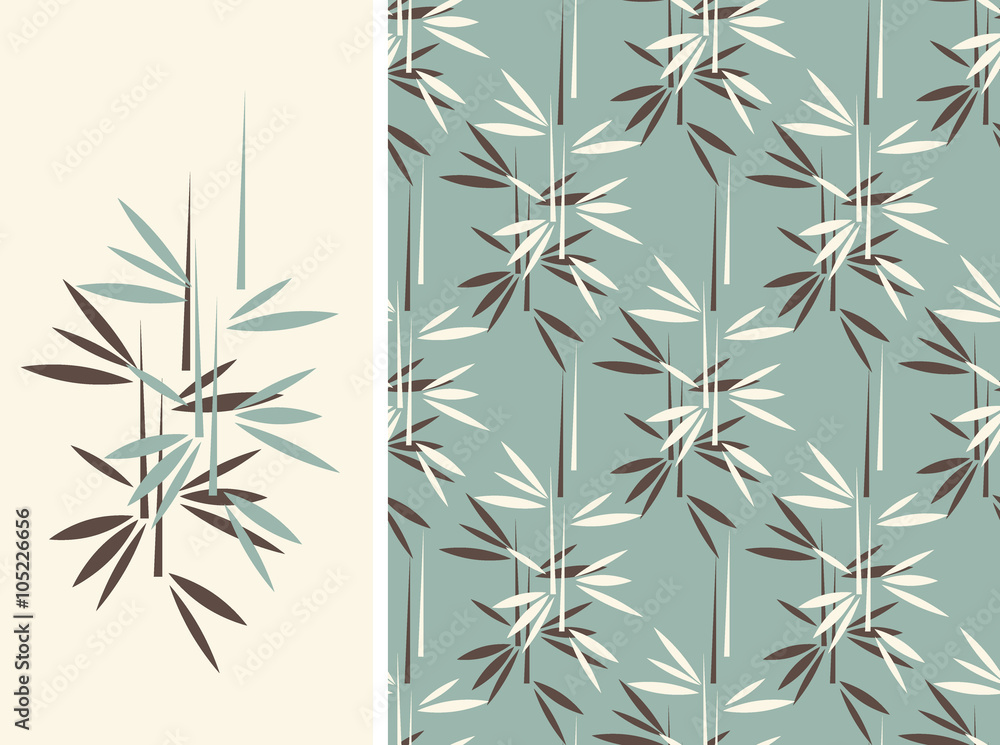 A japanese style bamboo seamless tile and its isolated pattern in a ...