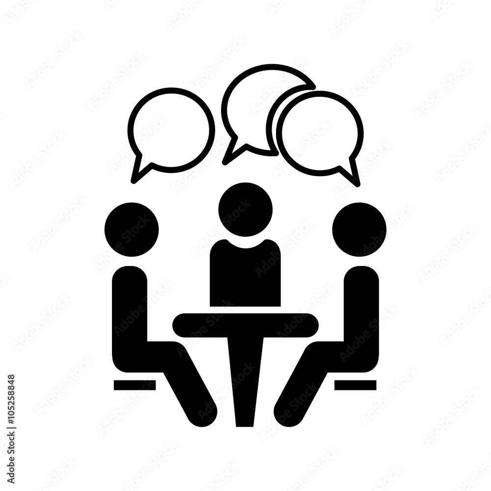 Stock-Vektorgrafik „Icon Conference. People sitting around the table ...