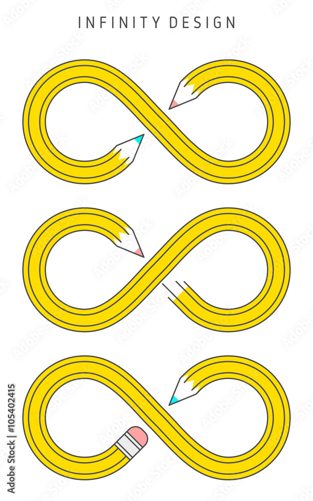 Stock-Vektorgrafik „Vector flat line symbol set of pencil drawing as a ...