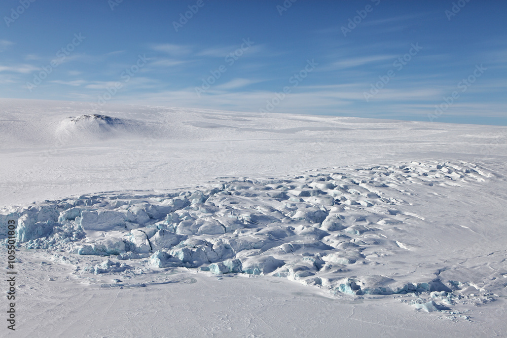 Severnaya Zemlya (Northern Land) aerial view. Archipelago in the ...