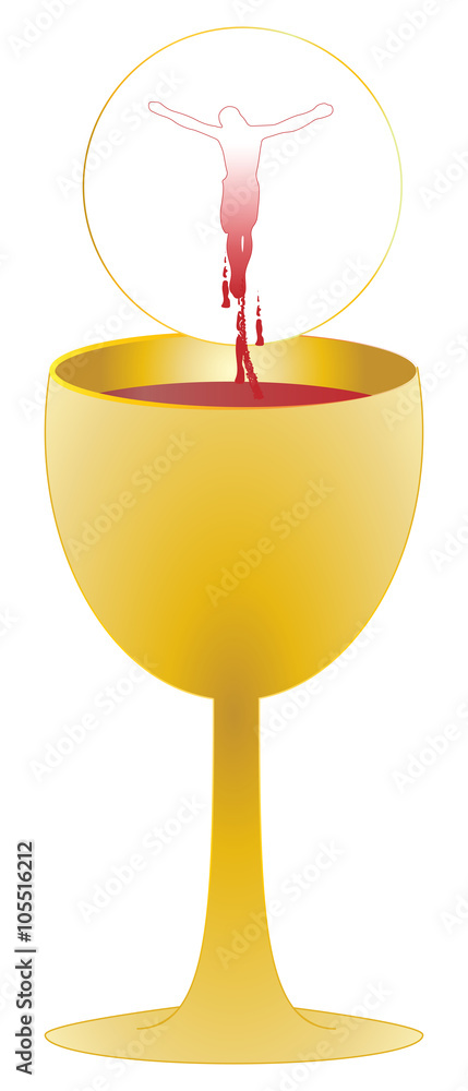 Vector de Stock Eucharist symbol of bread and wine, chalice and ...
